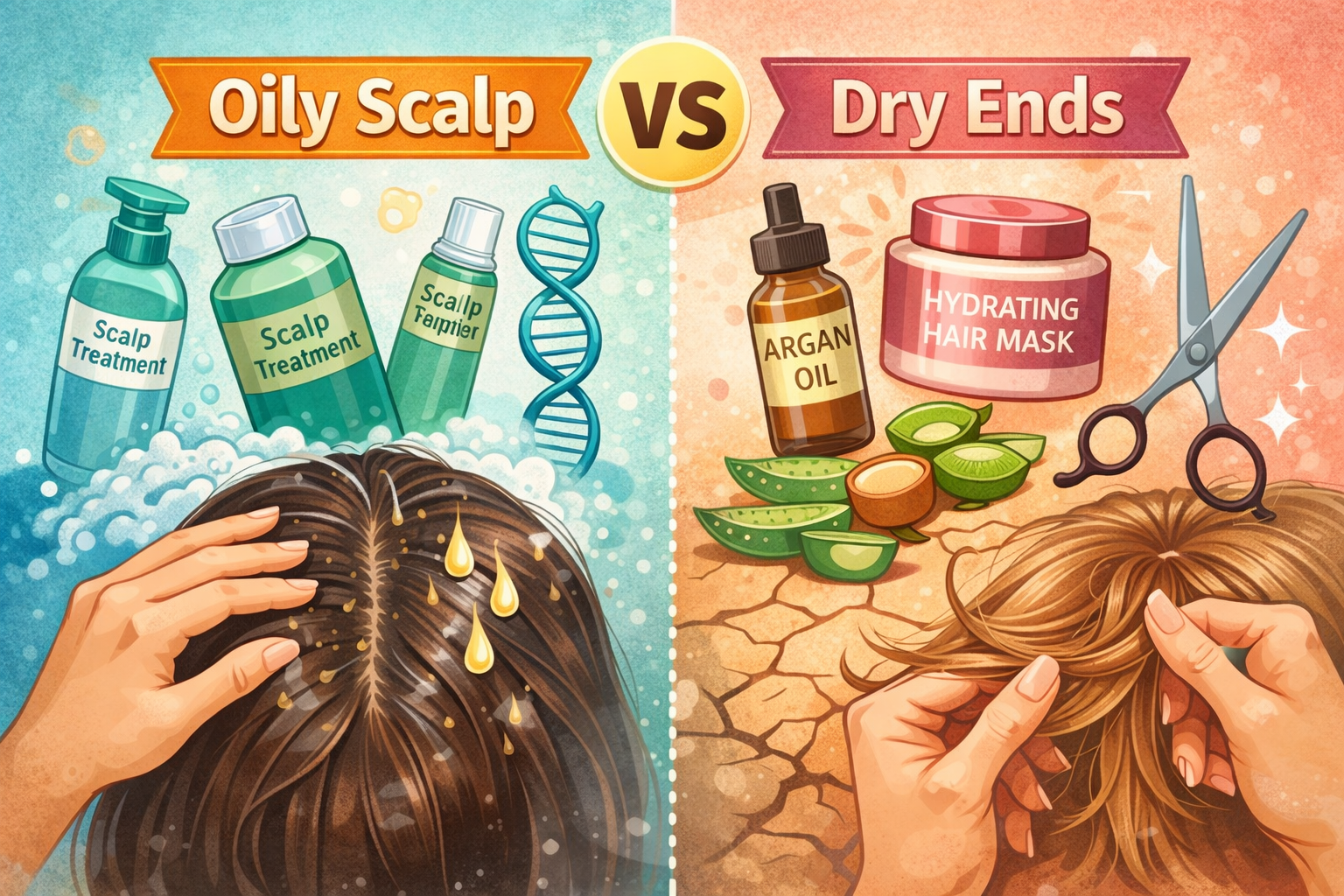 Oily Scalp and Dry Ends: Causes, Solutions, and Expert Tips